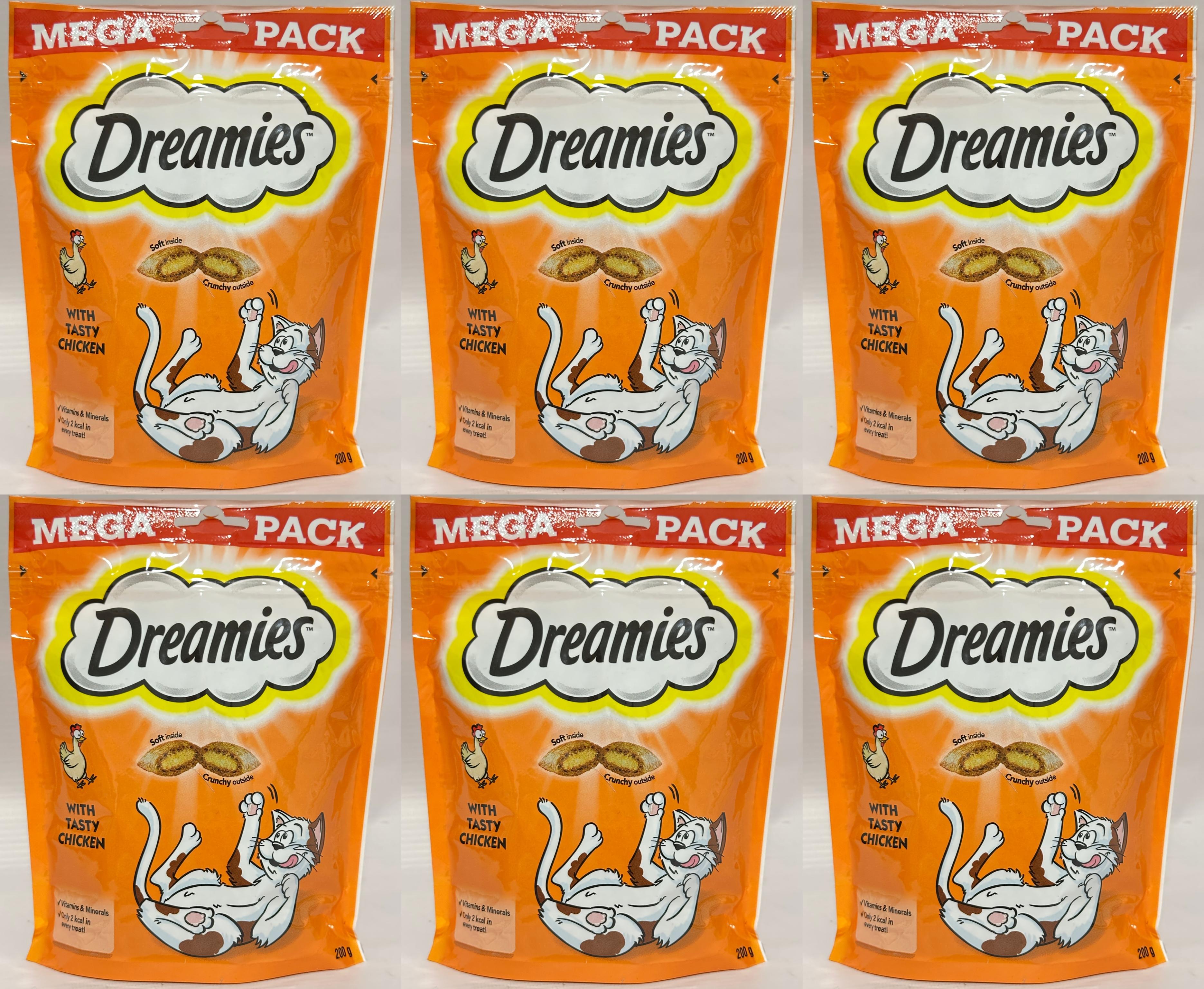 Dreamies Cat Treats with Chicken Mega Pack 6 x 200g | Crunchy & Soft ...