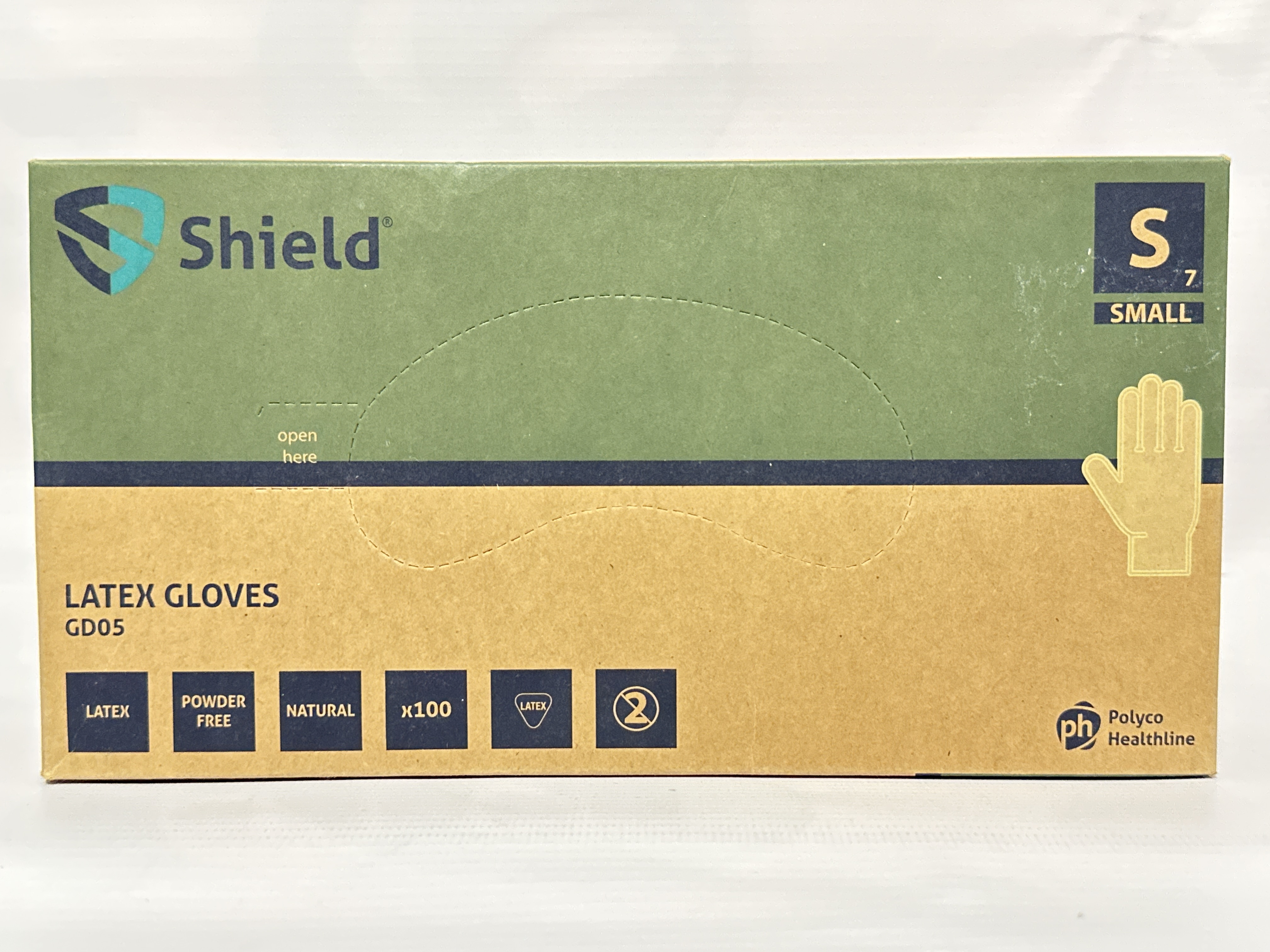 Shield GD05 Powder-Free Latex Disposable Gloves – Size Small