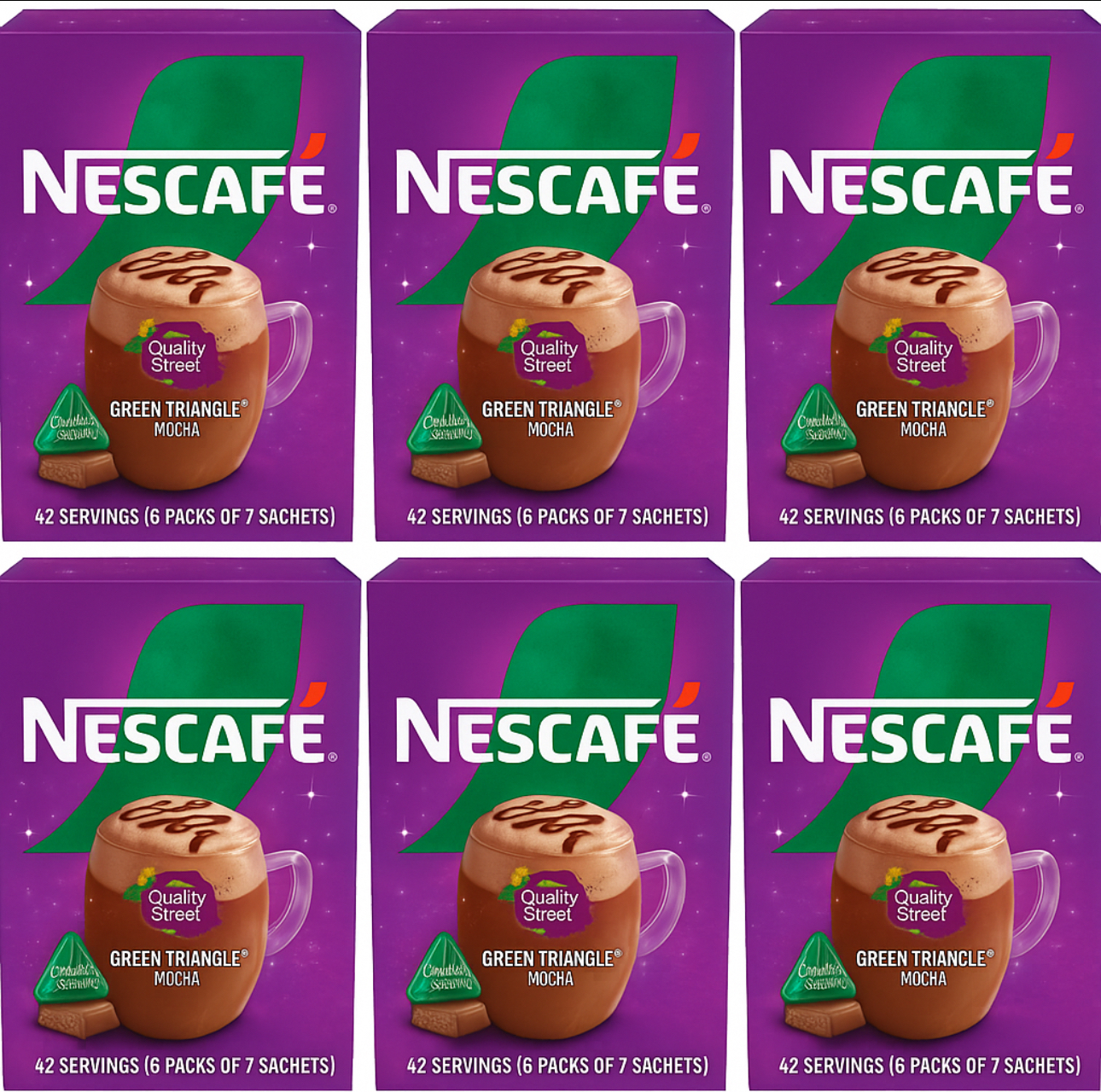 NESCAFÉ Green Triangle Mocha – 42 Servings | Quality Street Edition