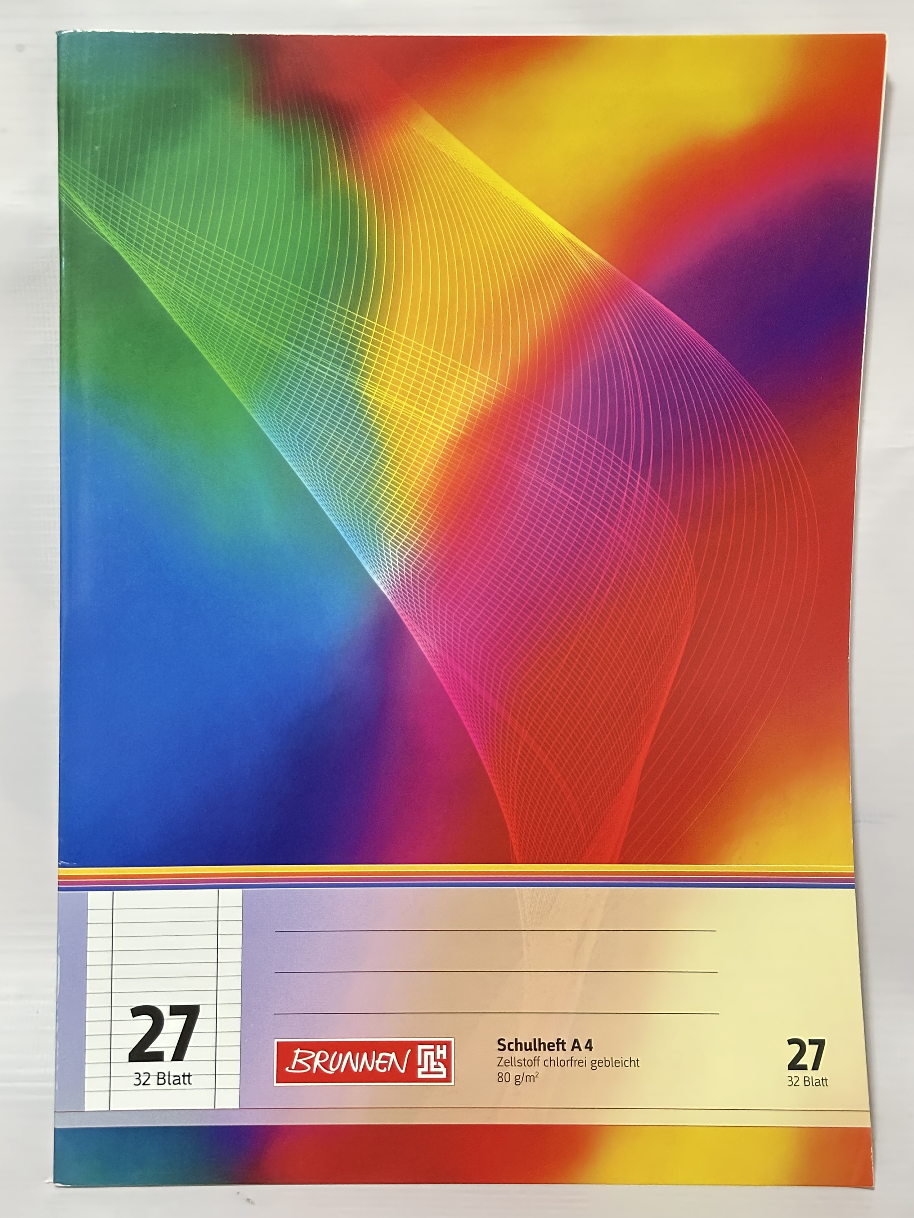 Brunnen A4 Exercise Book – Ruling 27 | 32 Sheets | 80 gsm | Made in Germany
