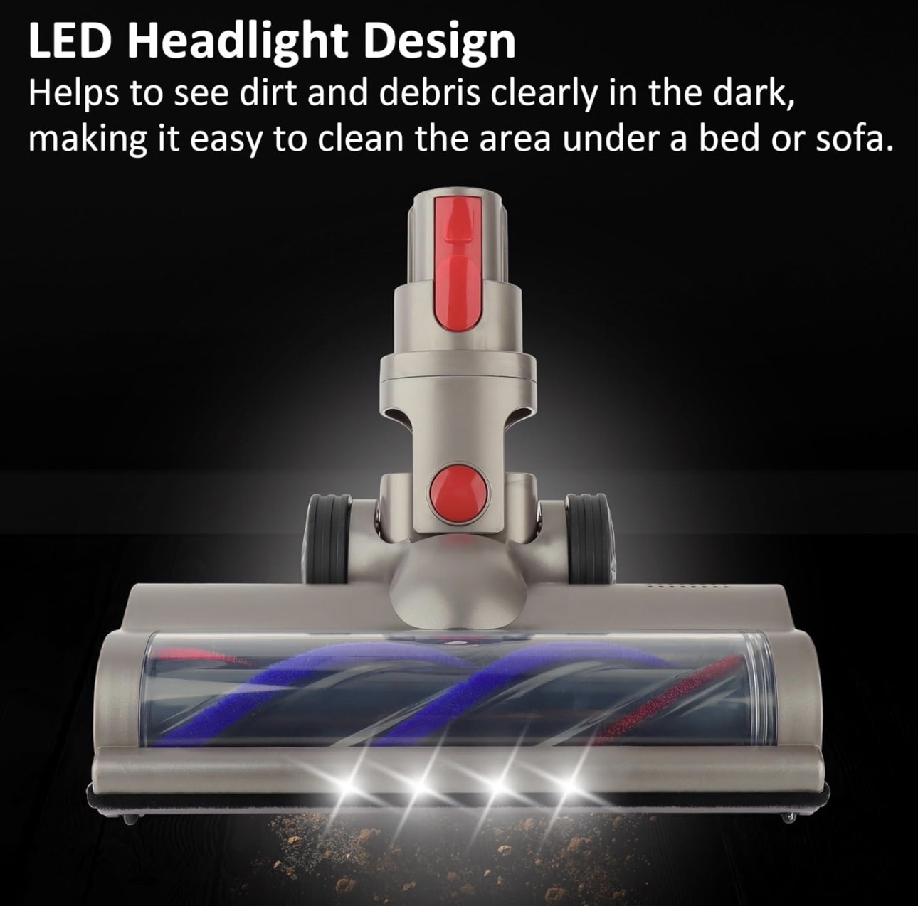 Quick-Release Turbine Brush Cleaner Head for Dyson V7–V15 Vacuums