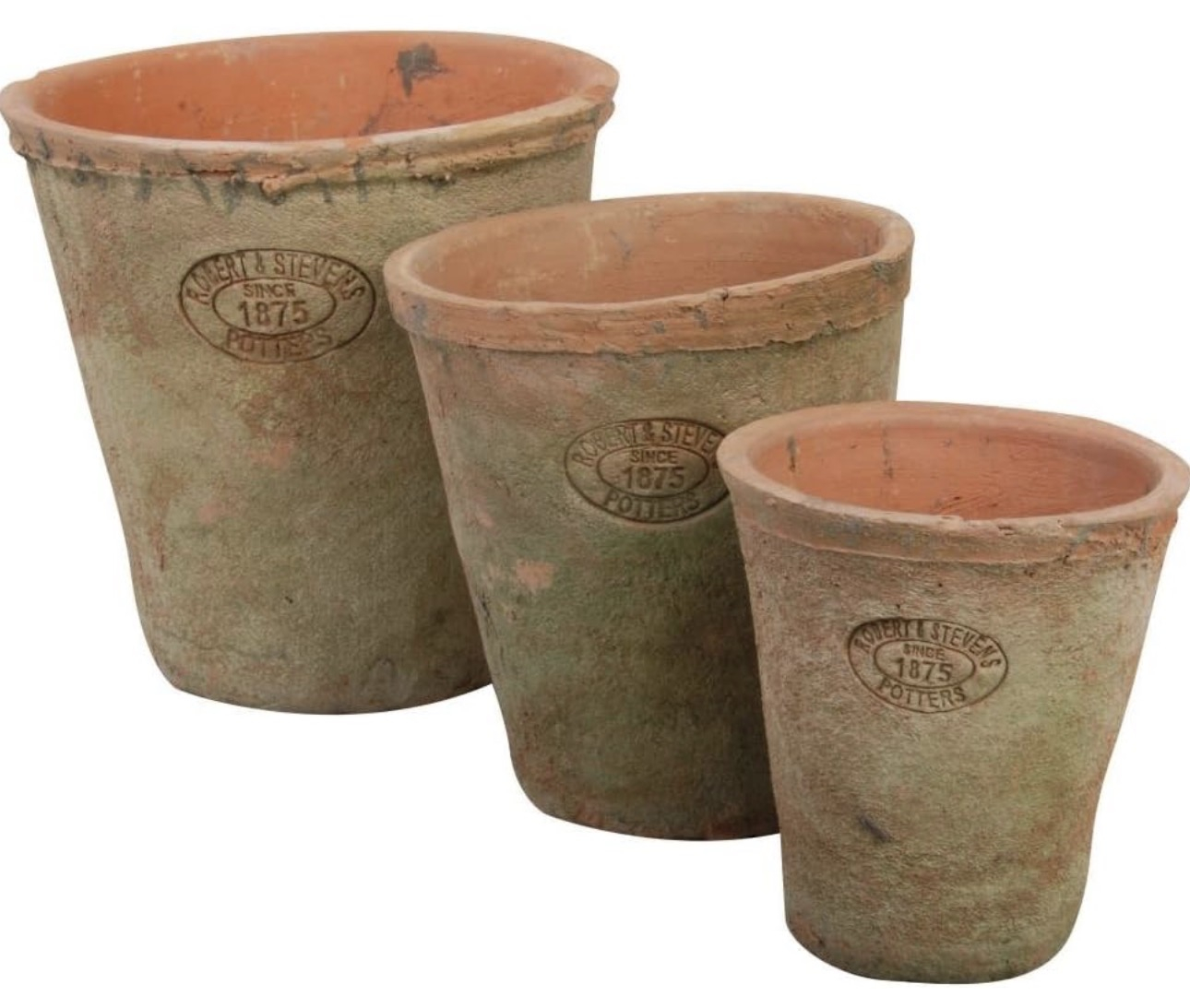 Esschert Design Aged Terracotta Round Plant Pots 16cm | Set of 3